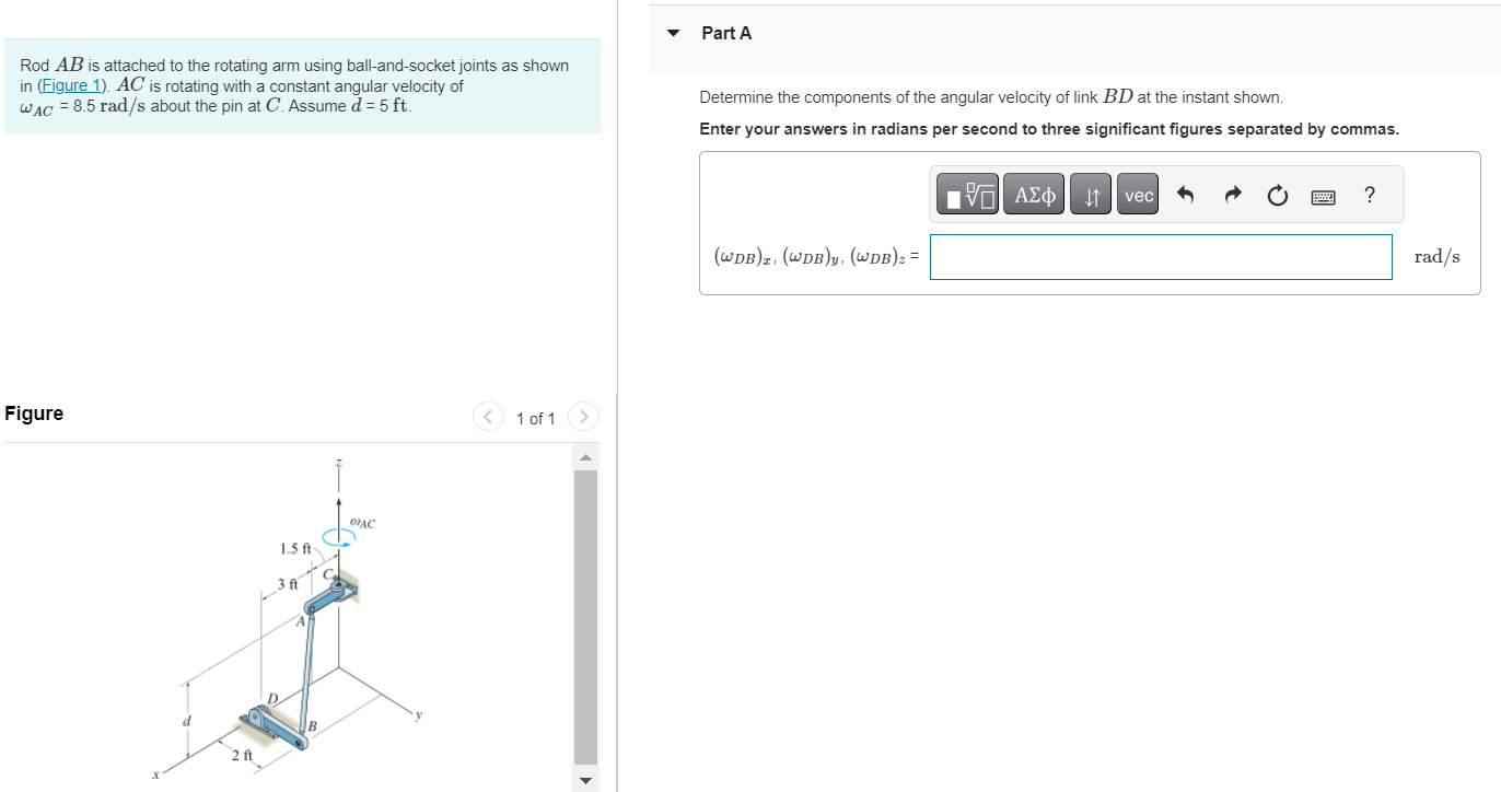 Solved Rod AB is attached to the rotating arm using | Chegg.com
