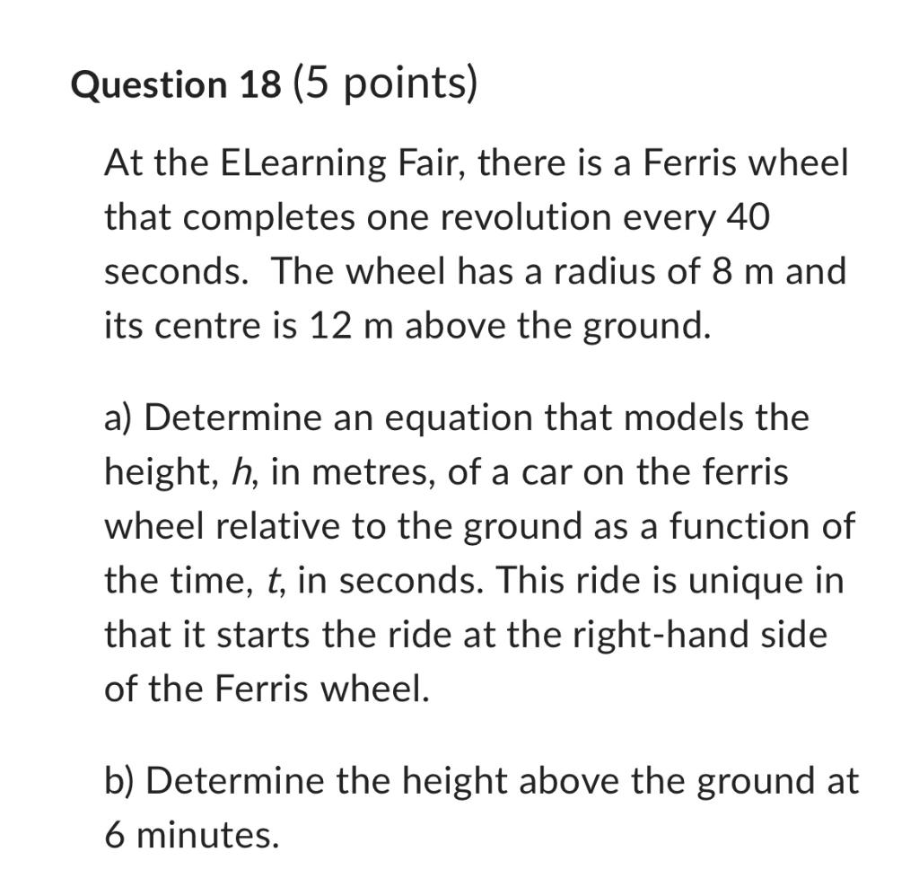 Solved Question 18 (5 points) At the ELearning Fair, there | Chegg.com
