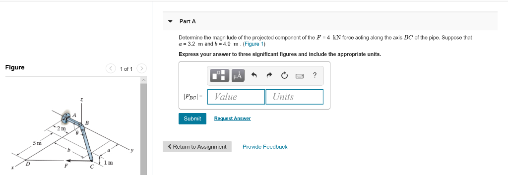 Solved Part A Determine the magnitude of the projected | Chegg.com