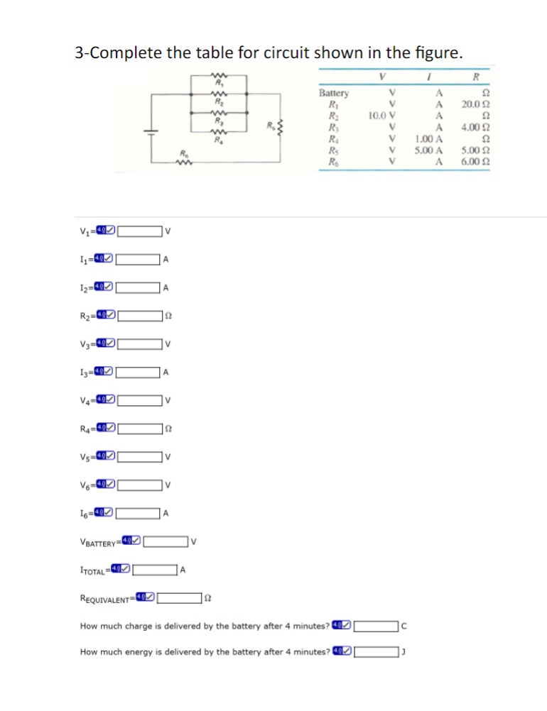 Solved 3-Complete the table for circuit shown in the figure. | Chegg.com