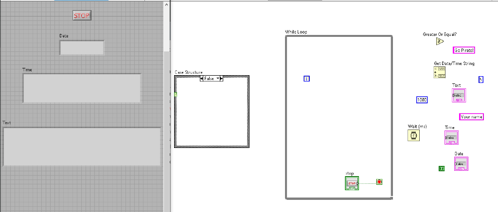 Solved PLEASE HELP - LabView Assignment Displays your name | Chegg.com