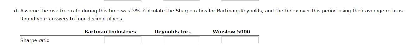 Solved Excel Activity: Evaluating Risk and Return Bartman | Chegg.com