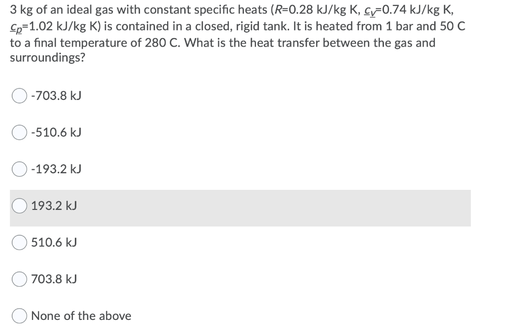 Solved Question 8 (10 points) An ideal gas with constant | Chegg.com