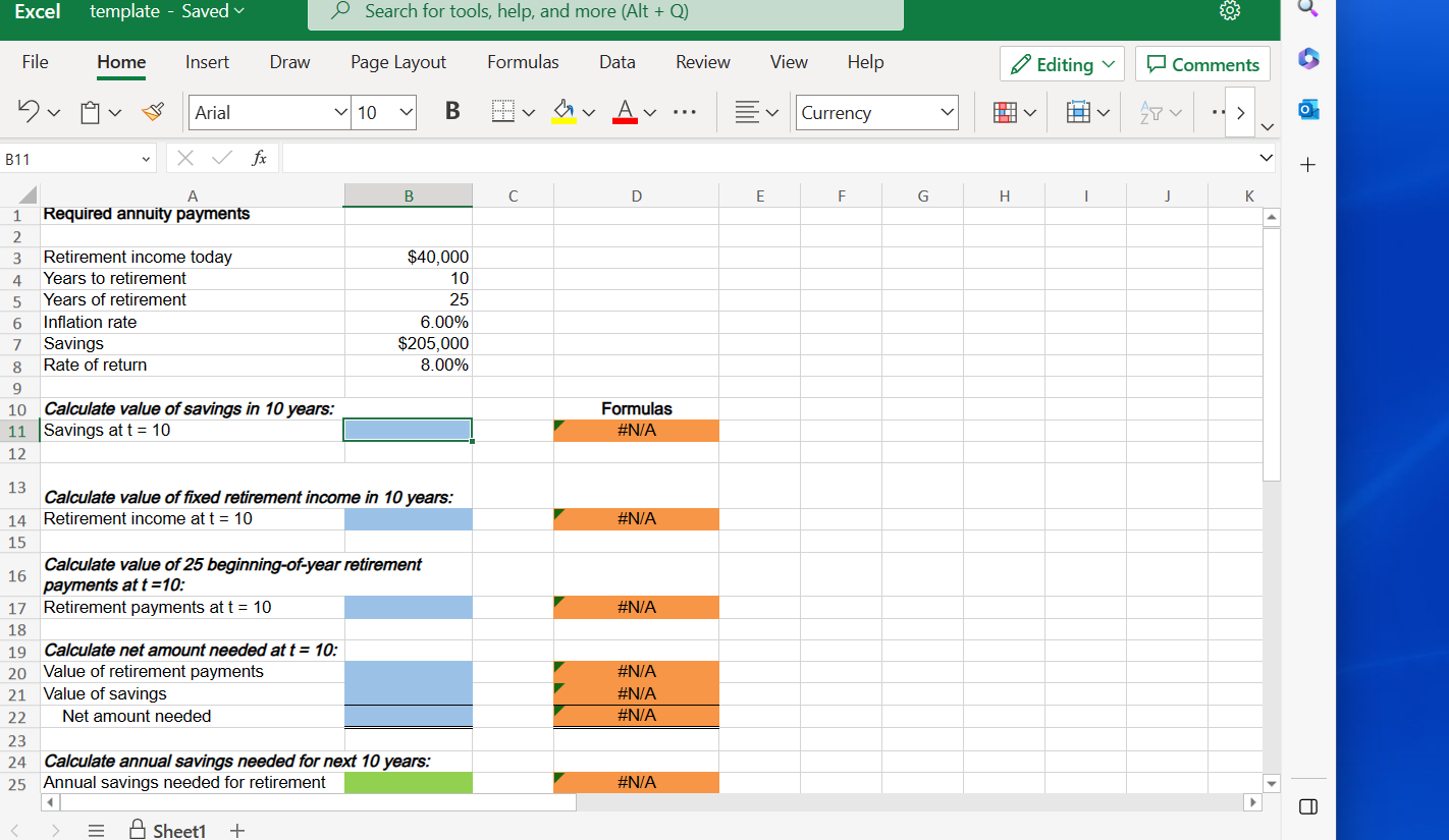 Solved Excel Online Structured Activity: Required annuity | Chegg.com
