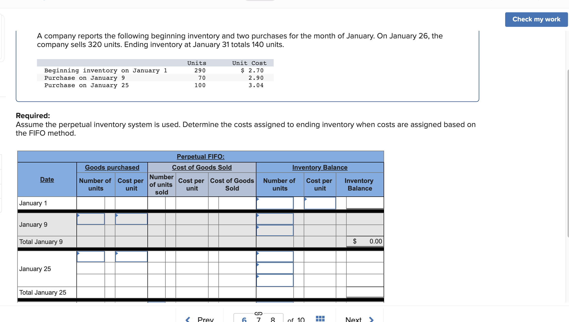 Solved A company reports the following beginning inventory | Chegg.com