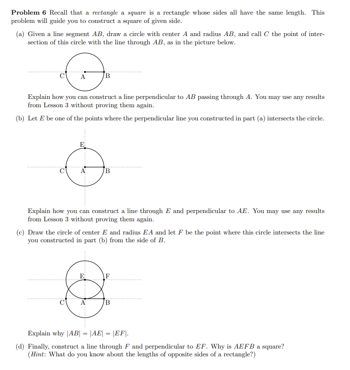 Solved Problem 6 Recall that a rectangle a square is a | Chegg.com