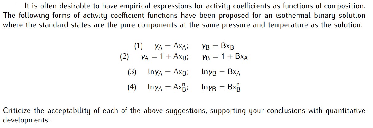 Solved It is often desirable to have empirical expressions | Chegg.com