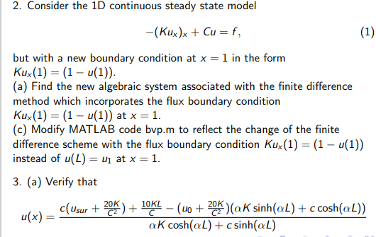 Solved Consider the 1D ﻿continuous steady state | Chegg.com
