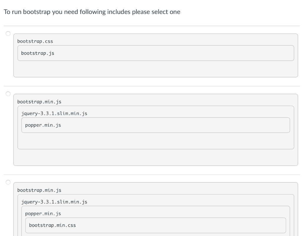 Solved To run bootstrap you need following includes please | Chegg.com