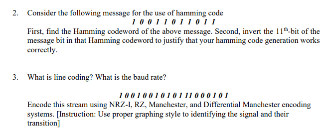 Solved 2. Consider the following message for the use of | Chegg.com