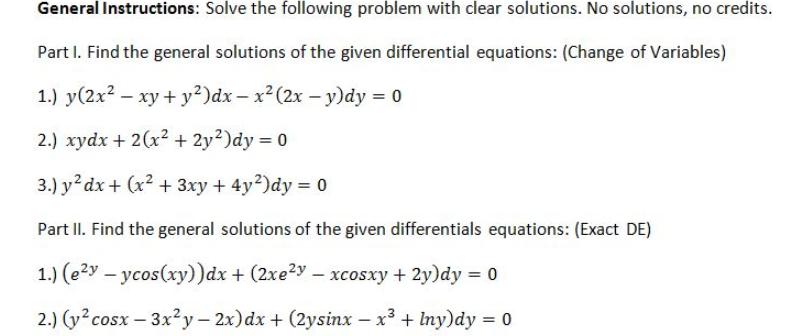 Solved General Instructions: Solve the following problem | Chegg.com