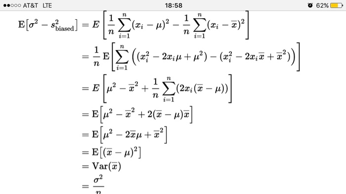Solved In the following equation, how does Var(xbar) become | Chegg.com