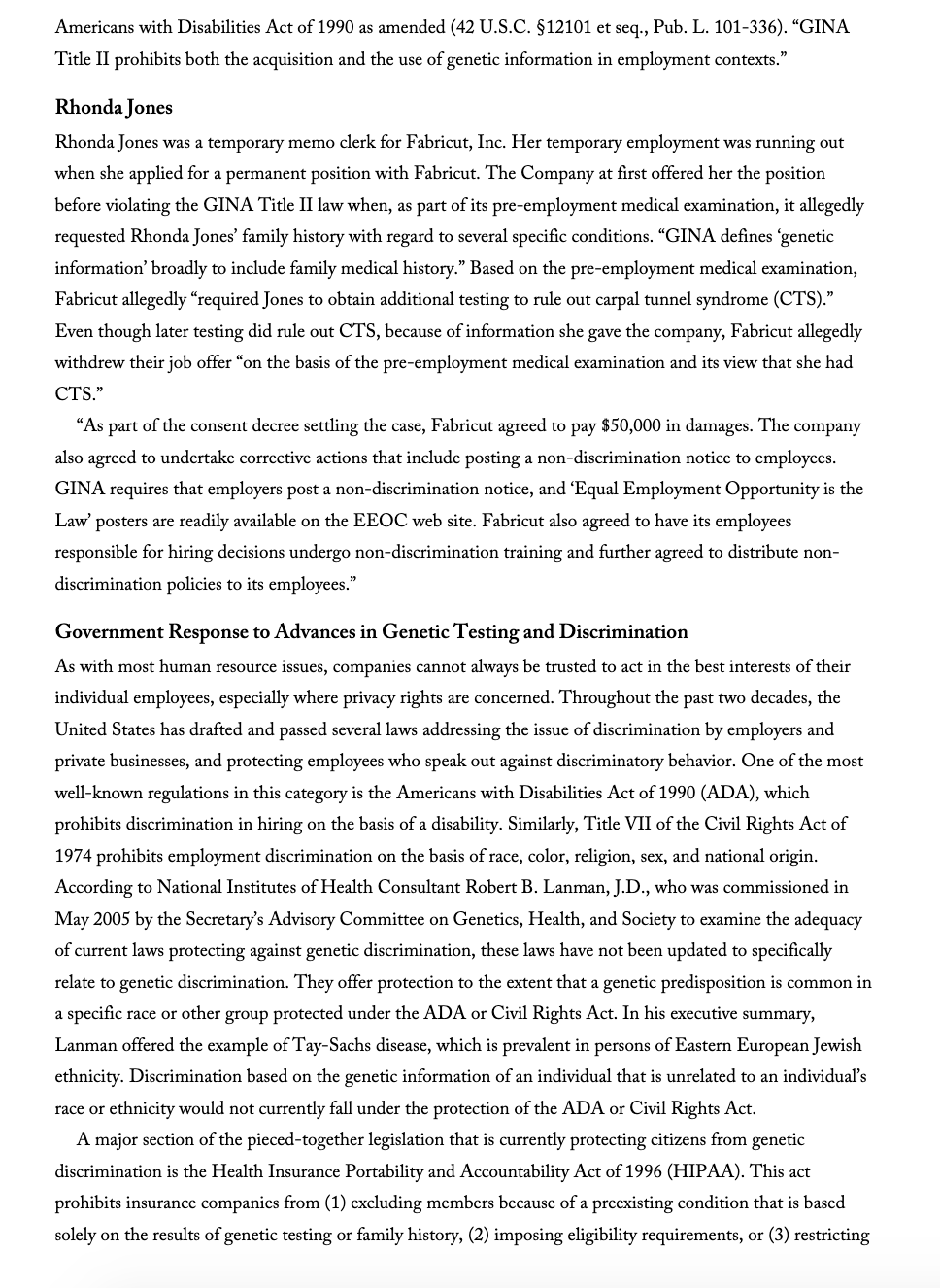 Solved Case 8 Genetic Discrimination Genetic discrimination | Chegg.com
