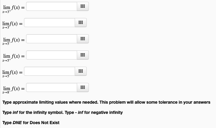 Solved (1 point) Evaluating Limits Graphically Below is the | Chegg.com
