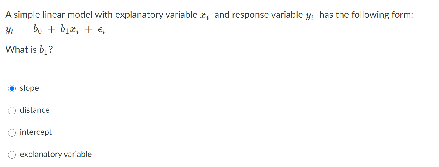 Solved A simple linear model with explanatory variable Xi | Chegg.com