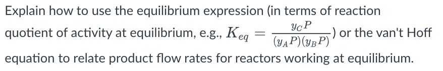 Solved Explain how to use the equilibrium expression (in | Chegg.com