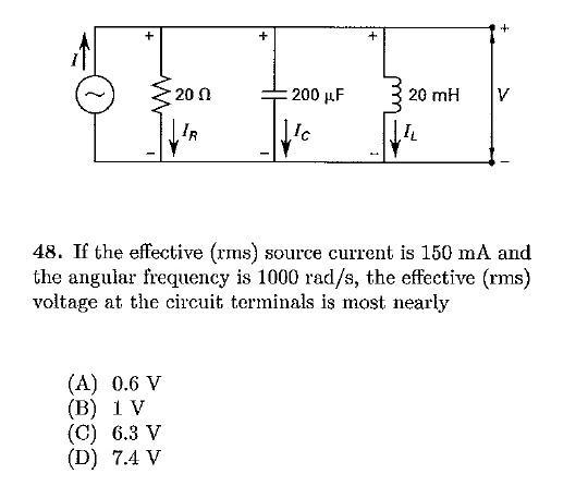 Solved If the effective ( rms ﻿source current is 150mA ﻿and | Chegg.com