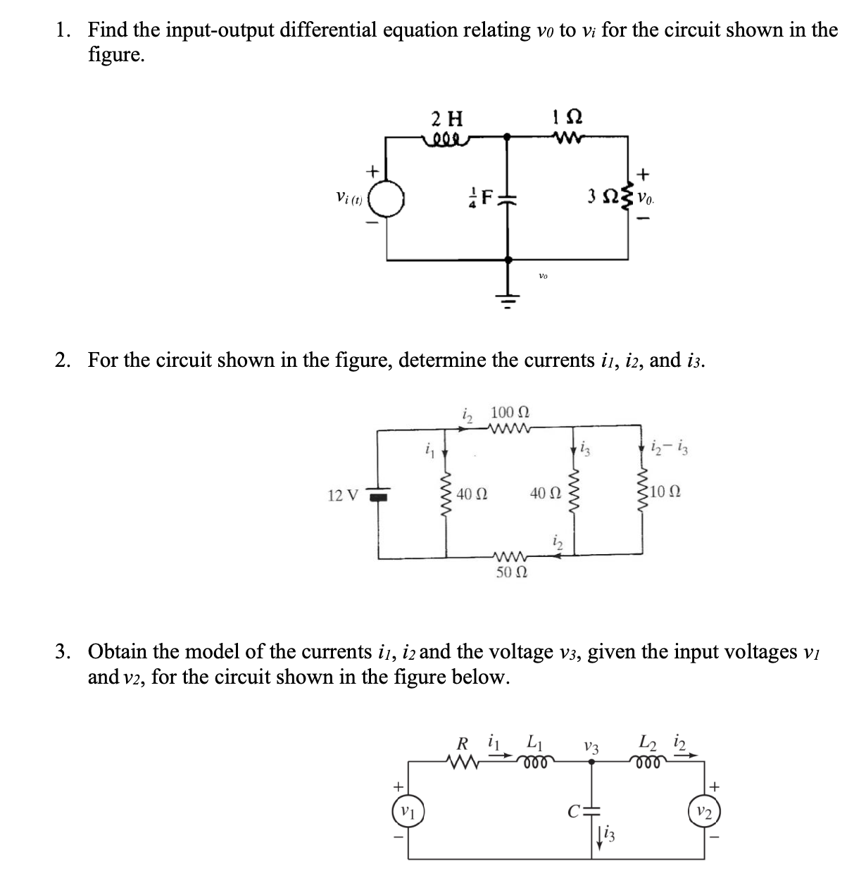 Solved Find the input-output differential equation relating | Chegg.com