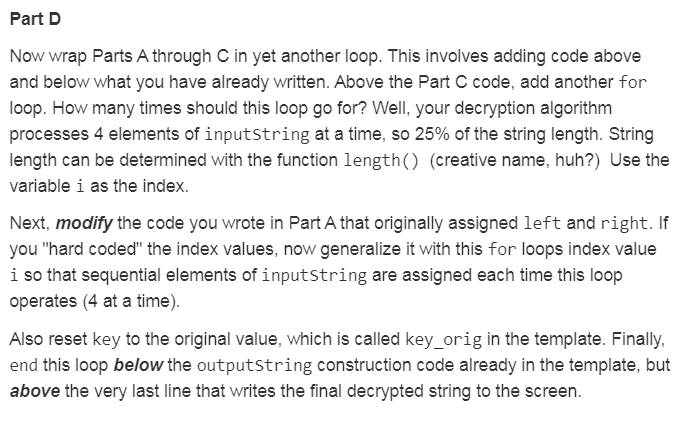 This week you will build the decryption scheme for | Chegg.com