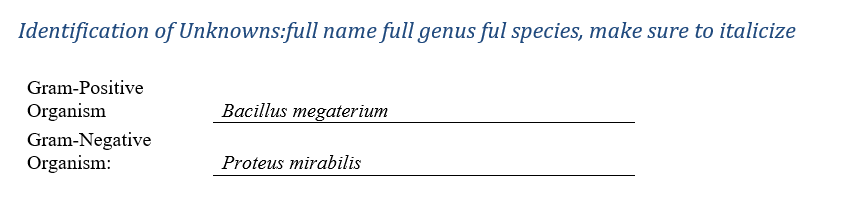 Solved Identification of Unknowns:full name full genus ful | Chegg.com