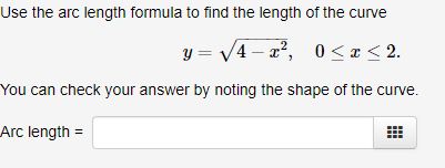Use the arc length formula to find the length of the | Chegg.com