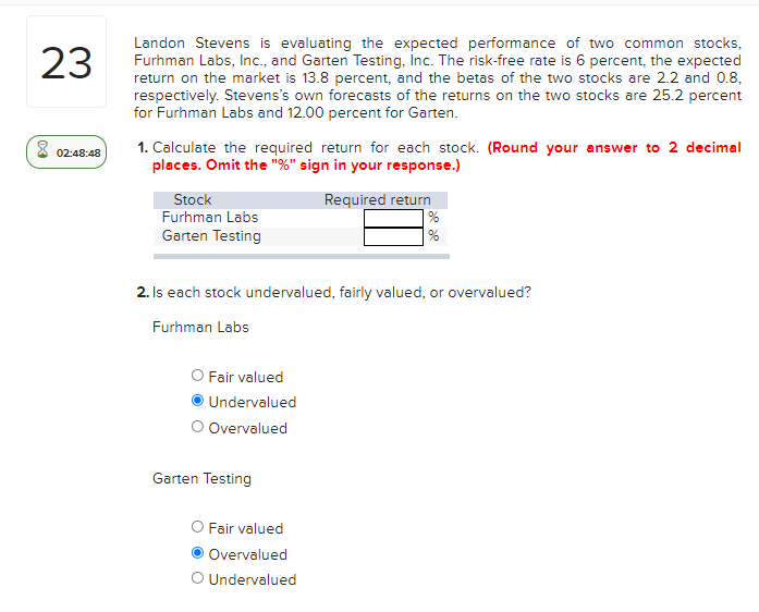 Solved 23 2 Landon Stevens is evaluating the expected | Chegg.com