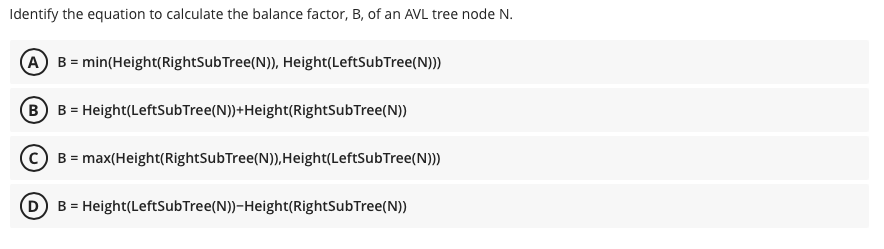 Solved Identify the equation to calculate the balance | Chegg.com
