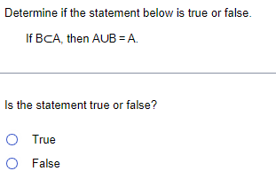 Solved Determine if the statement below is true or false. If | Chegg.com