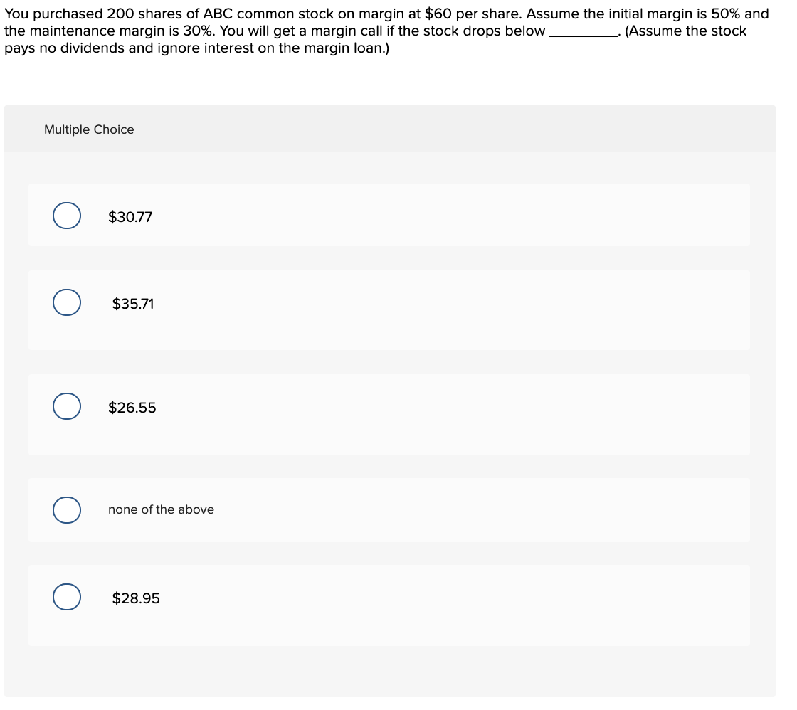 Solved You purchased 200 shares of ABC common stock on | Chegg.com