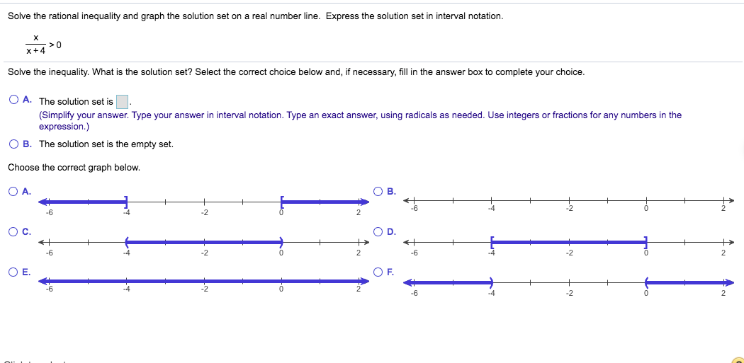 Solved Solve the rational inequality and graph the solution | Chegg.com