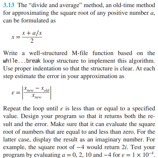 Solved 3.13 The "divide and average" method, an old-time | Chegg.com