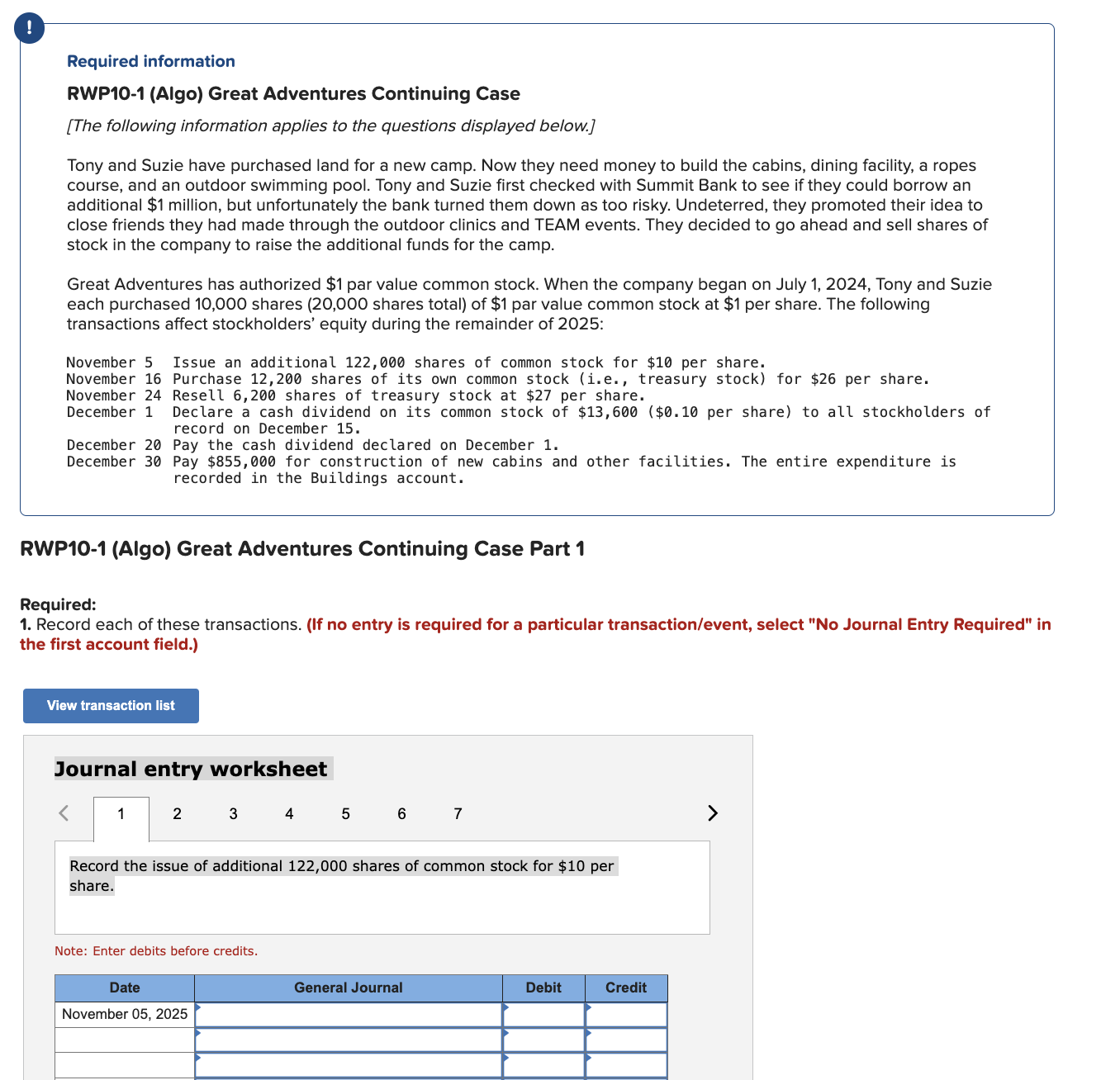 Solved Required information Journal entry | Chegg.com