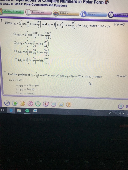 Solved R plex Numbers in Polar Form E CALC B Unit 4: Polar | Chegg.com