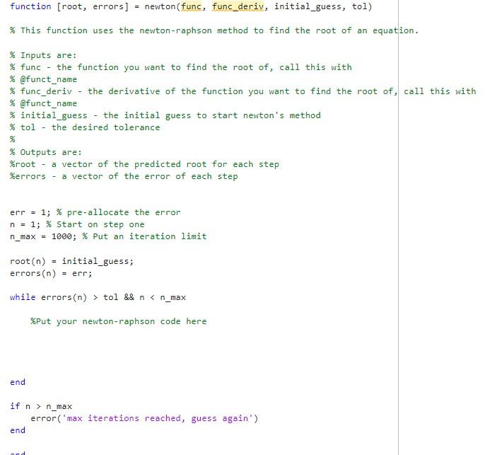 Solved Function Root Errors Newtonfunc Funcderiv