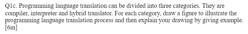 Solved Qlc. Programming language translation can be divided | Chegg.com