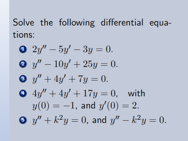 Solved Higher order differential equations:Solve all the | Chegg.com