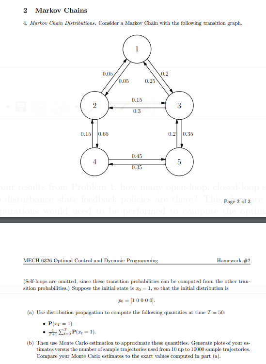 2 Markov Chains 4. Markov Chain Distributions. | Chegg.com