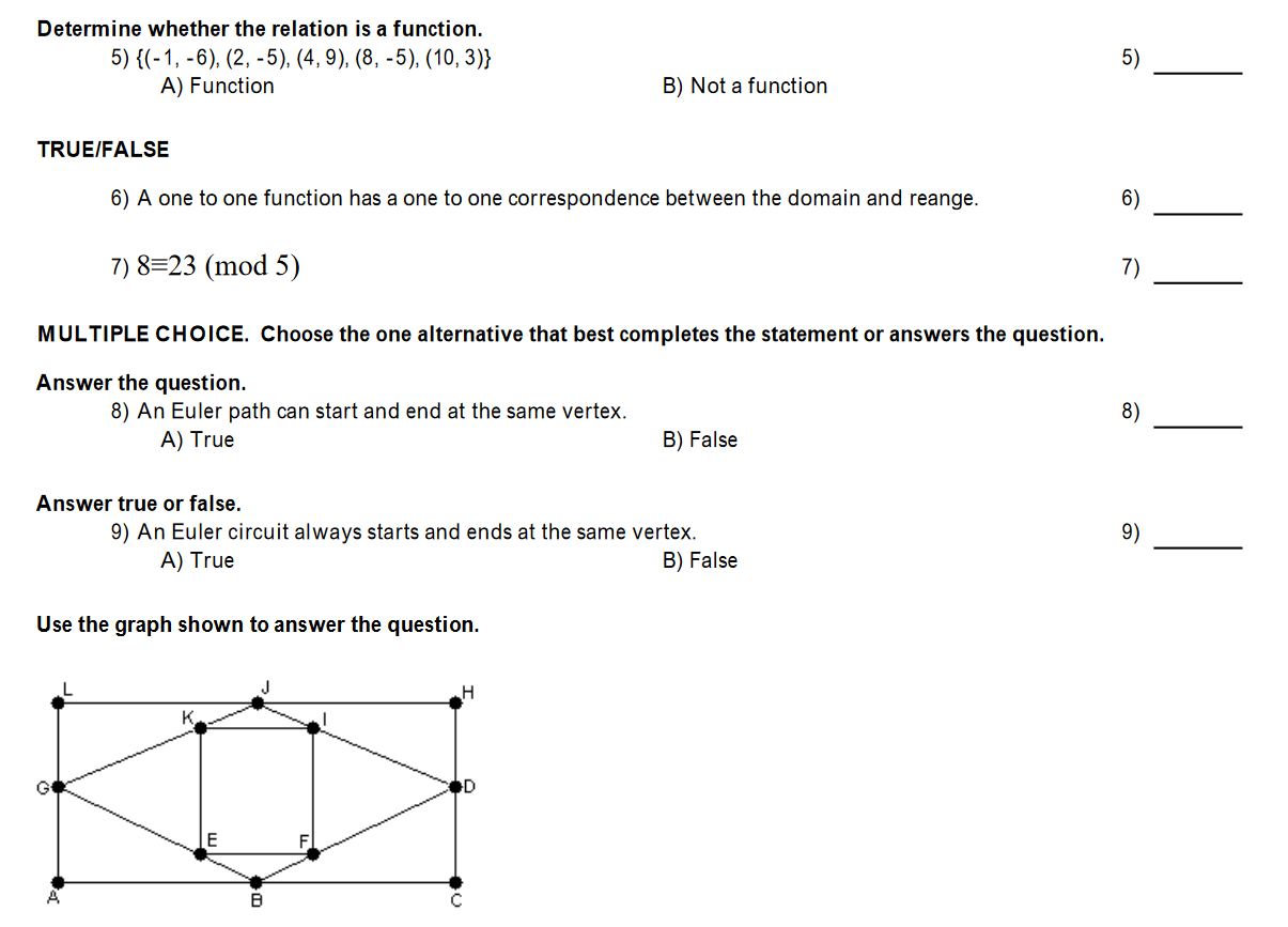 Solved Determine whether the relation is a function. 5) | Chegg.com