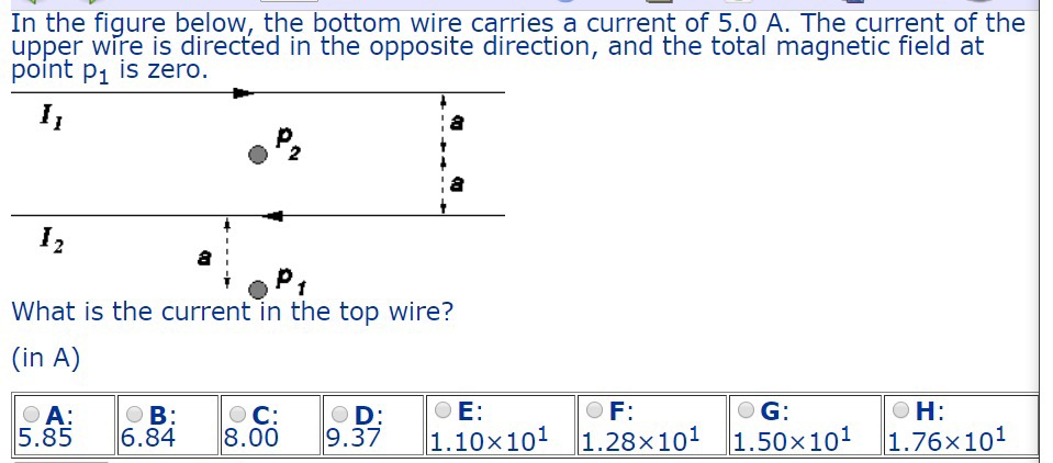 Solved In the figure below, the bottom wire carries a | Chegg.com