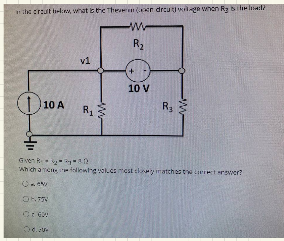 Solved In the circuit below, what is the Thevenin | Chegg.com