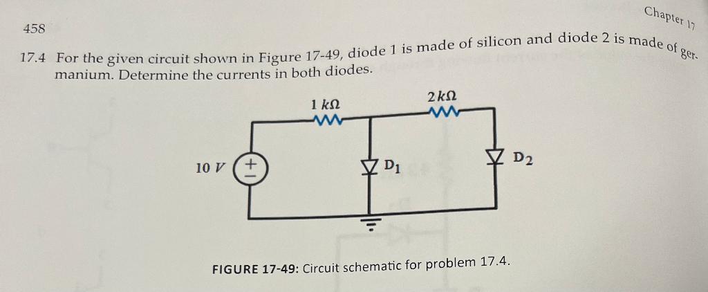 Solved 458 17.4 For the given circuit shown in Figure 17-49, | Chegg.com