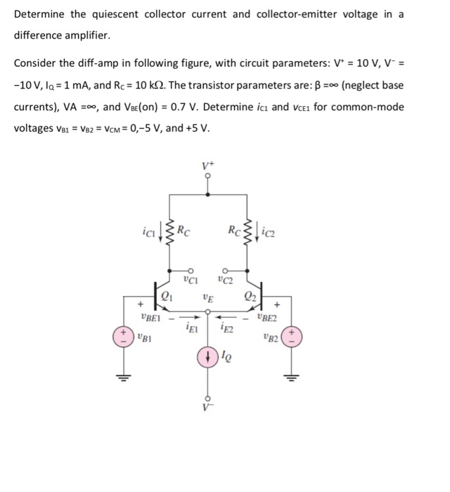 Solved Determine the quiescent collector current and | Chegg.com