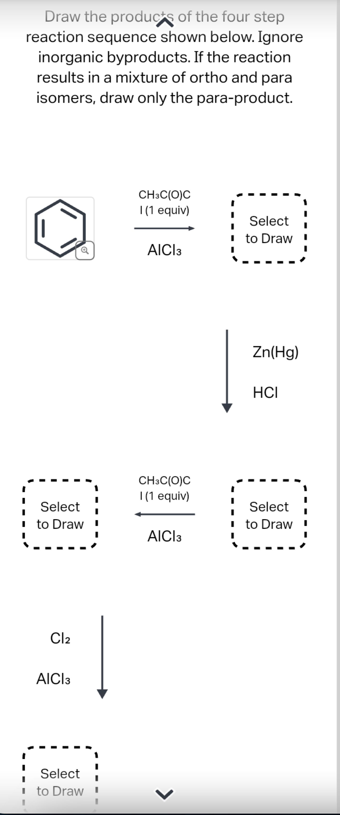 Solved Draw the products of the four stepreaction sequence | Chegg.com