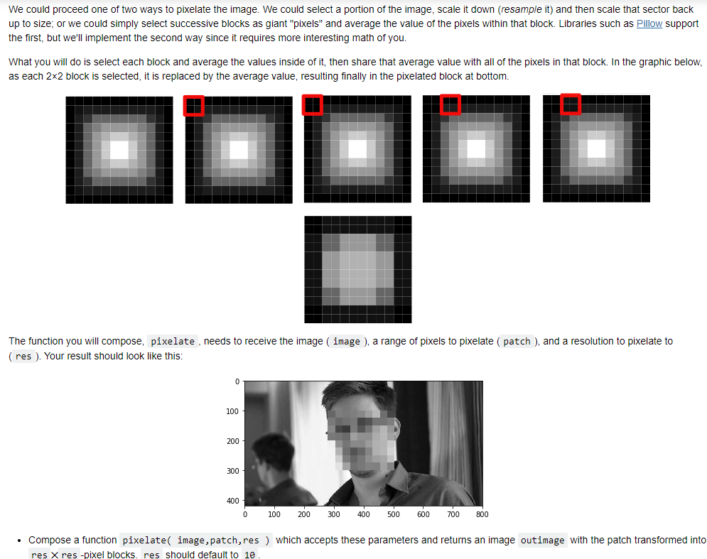 We could proceed one of two ways to pixelate the | Chegg.com