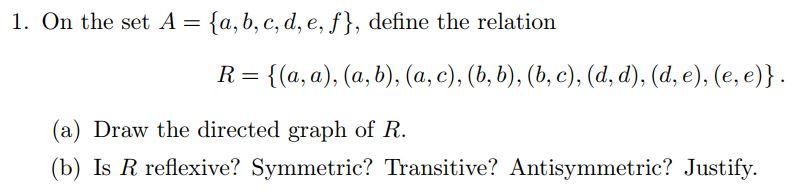 Solved 2. Define the equivalence relation R on | Chegg.com
