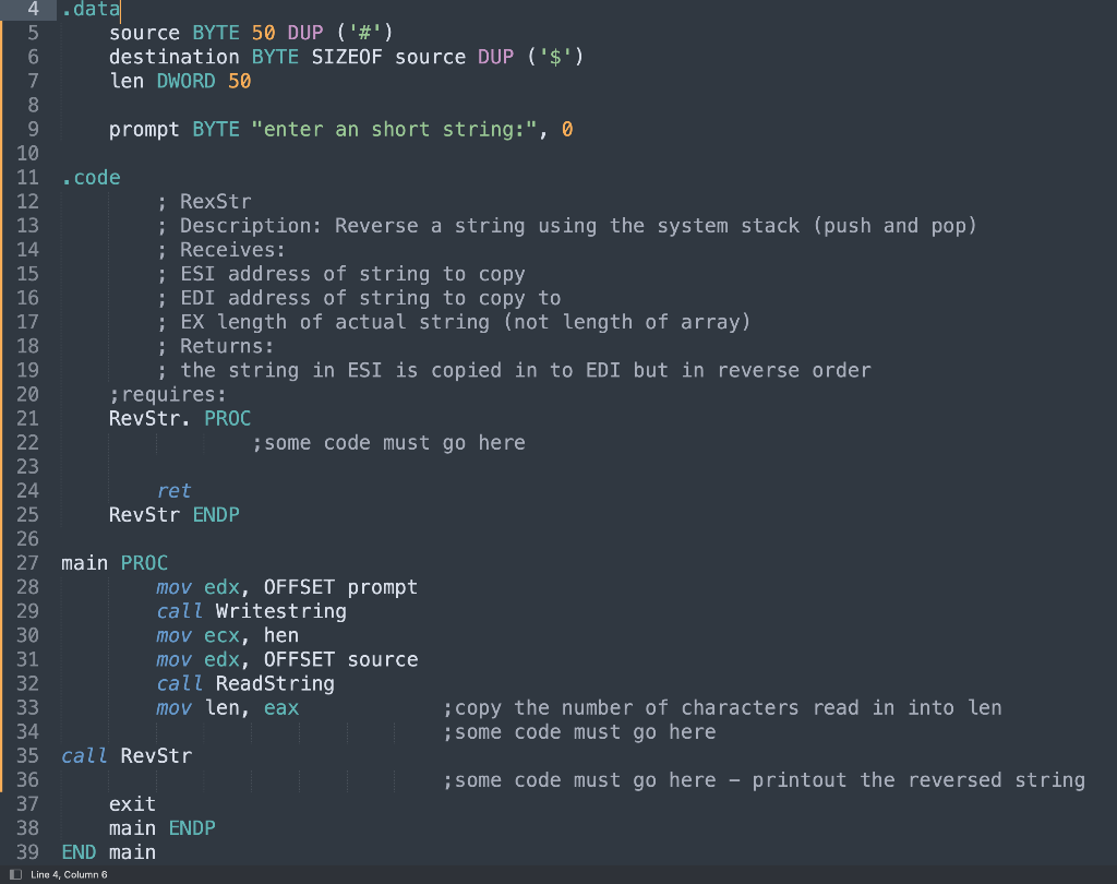 Solved 4 .data 5 source BYTE 50 DUP ('#') 6 destination BYTE | Chegg.com