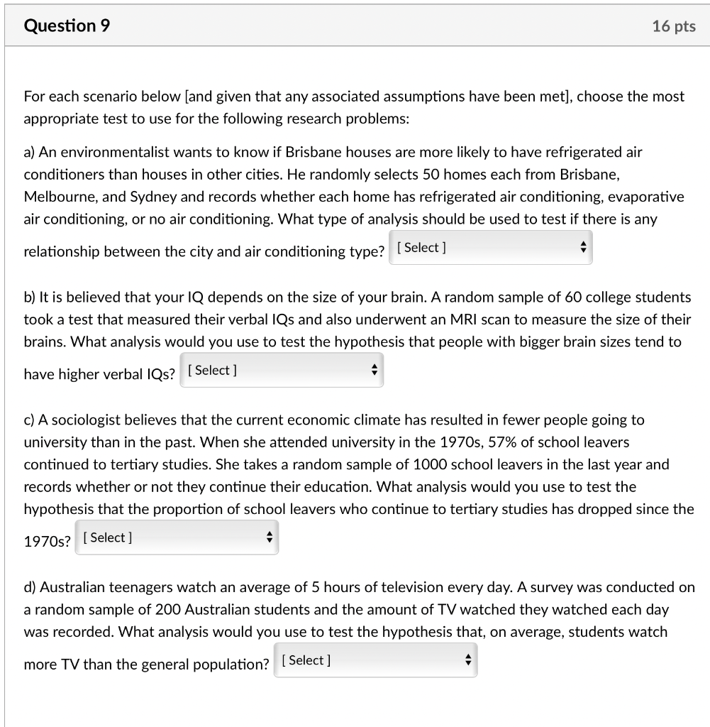 Solved For each scenario below [and given that any | Chegg.com