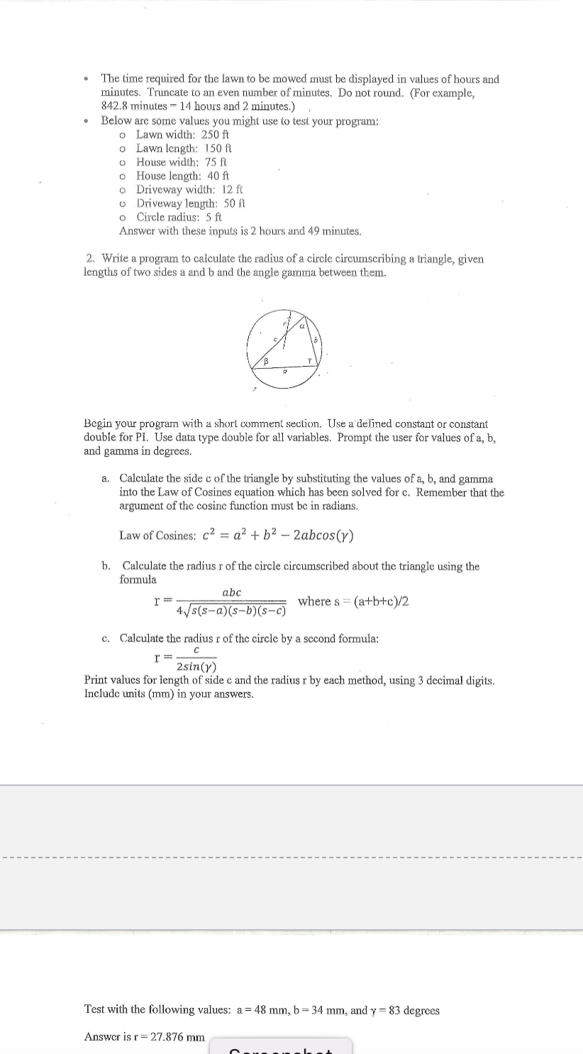 Solved C Programming Assignment 2 Due Wednesday, Sept. 15, | Chegg.com