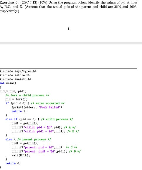Solved Exercise 6. (OSC 3.13) (10%) Using the progran below, | Chegg.com