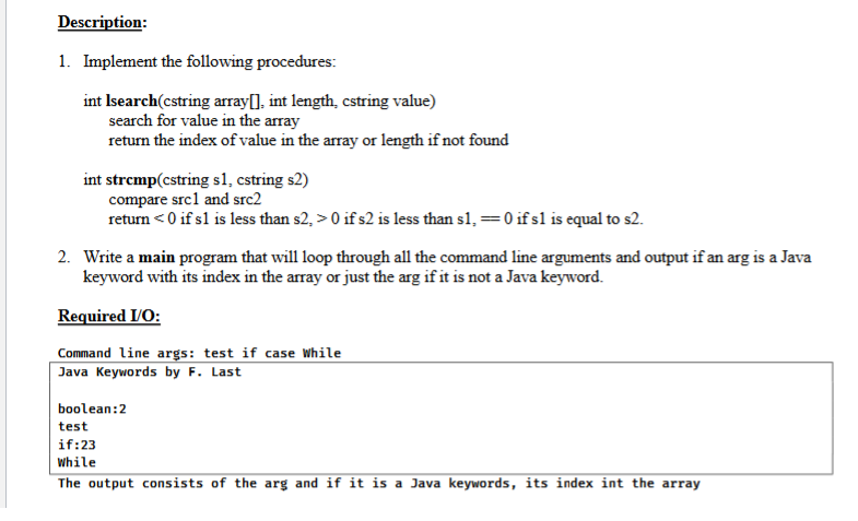 Solved 1. Implement the following procedures: int | Chegg.com